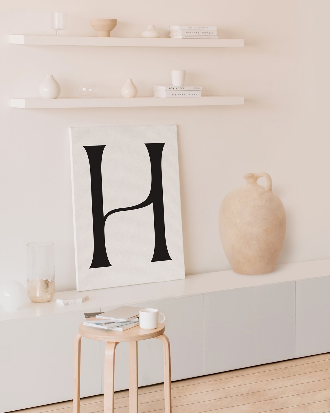 Custom Initial Print, Name Printable, Personalized Wall Art, Modern Art ...