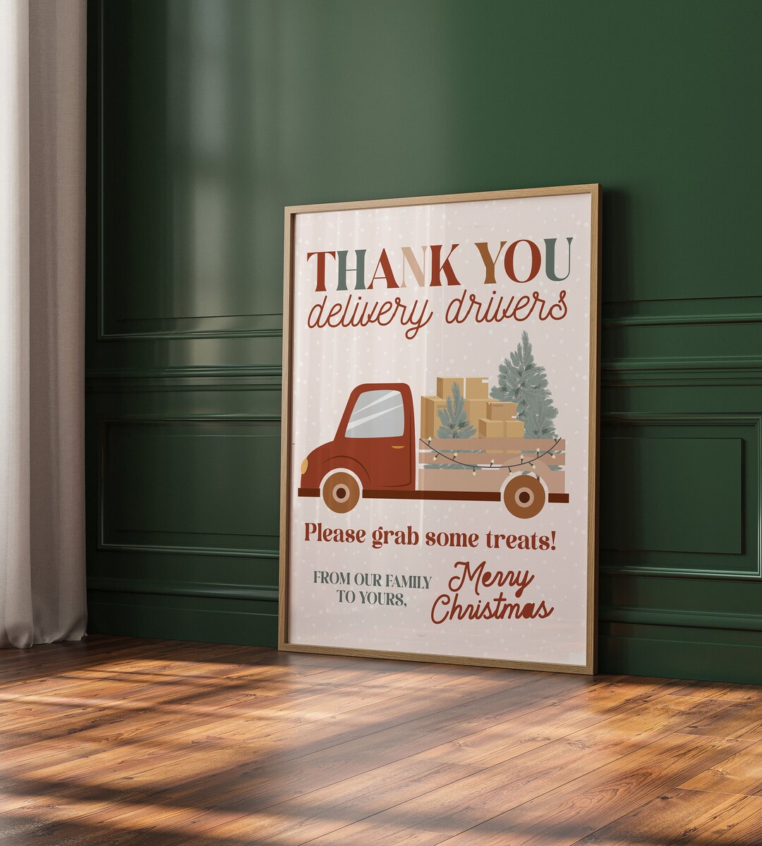 Delivery Driver Thank You Printable, UPS Fed Ex USPS Drivers, Christmas ...