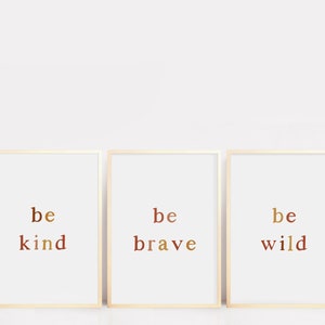 Be Kind Be Brave, Boho Nursery Wall Art, Neutral Nursery Print, Nursery ...