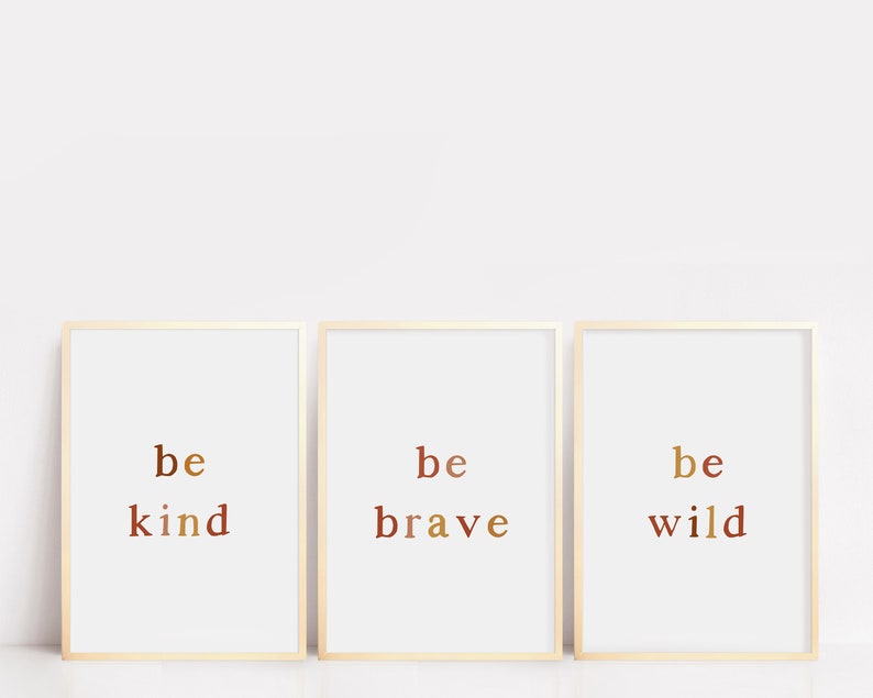 Be Kind Be Brave, Boho Nursery Wall Art, Neutral Nursery Print, Nursery ...