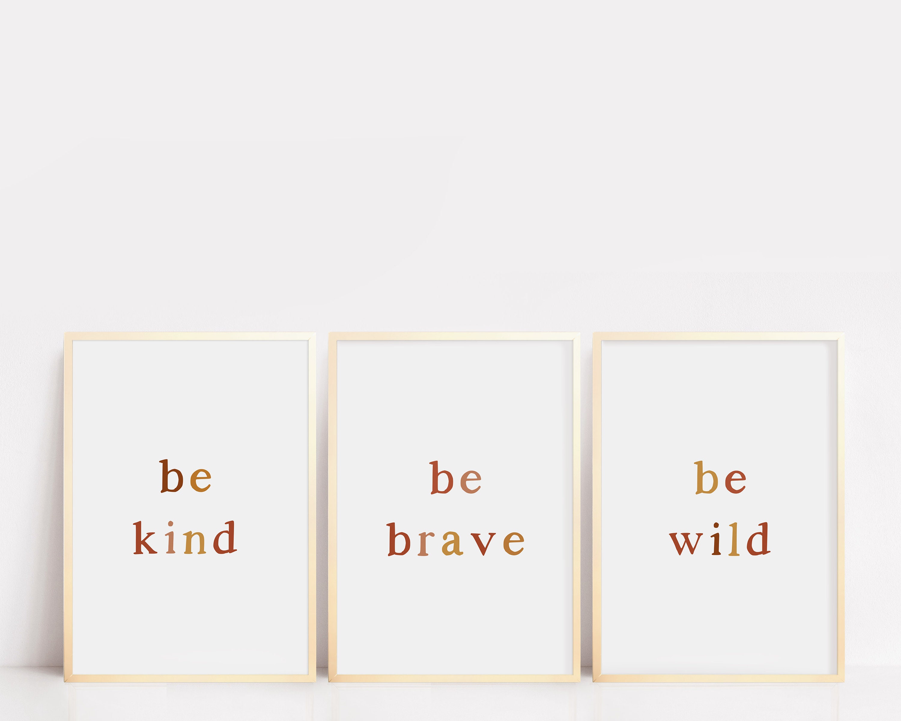 Be Kind Be Brave Boho Nursery Wall Art Neutral Nursery - Etsy