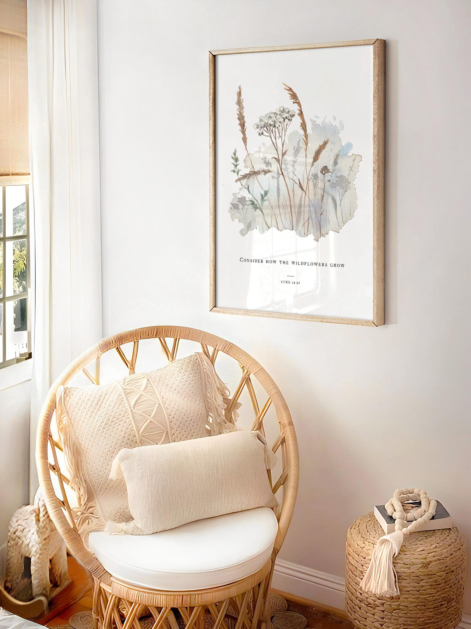 Christian Wall Art, Consider How the Wildflowers Grow, Luke 12 27 Print ...