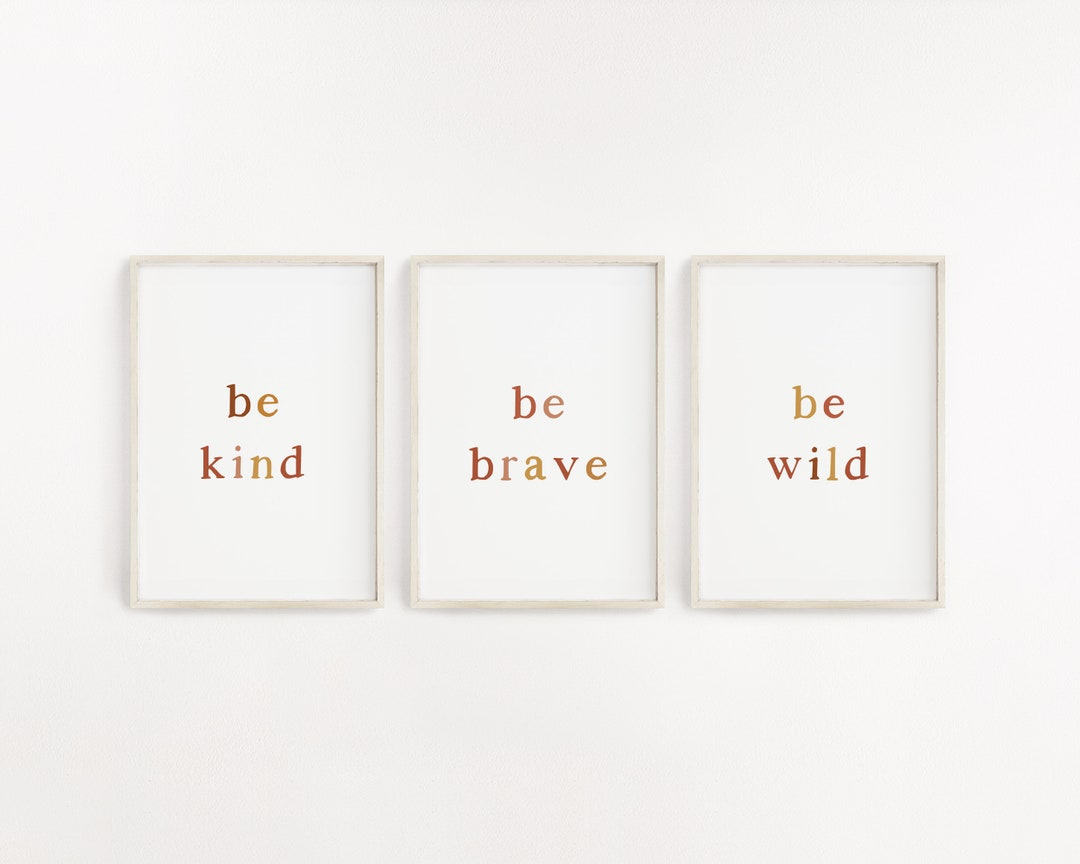 Be Kind Be Brave, Boho Nursery Wall Art, Neutral Nursery Print, Nursery ...