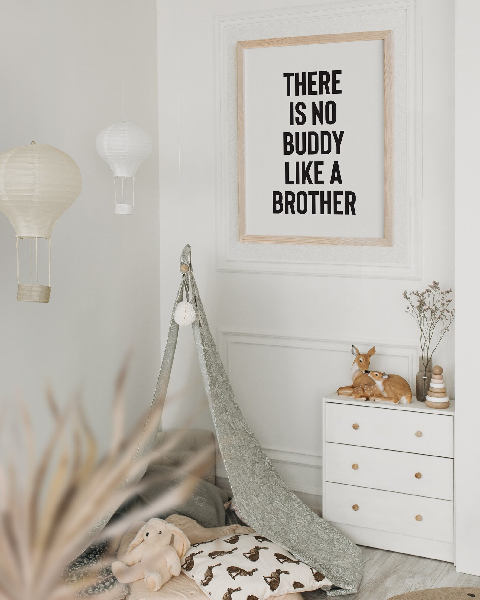 There is No Buddy Like a Brother, Brother Wall Art, Minimalist Boys ...