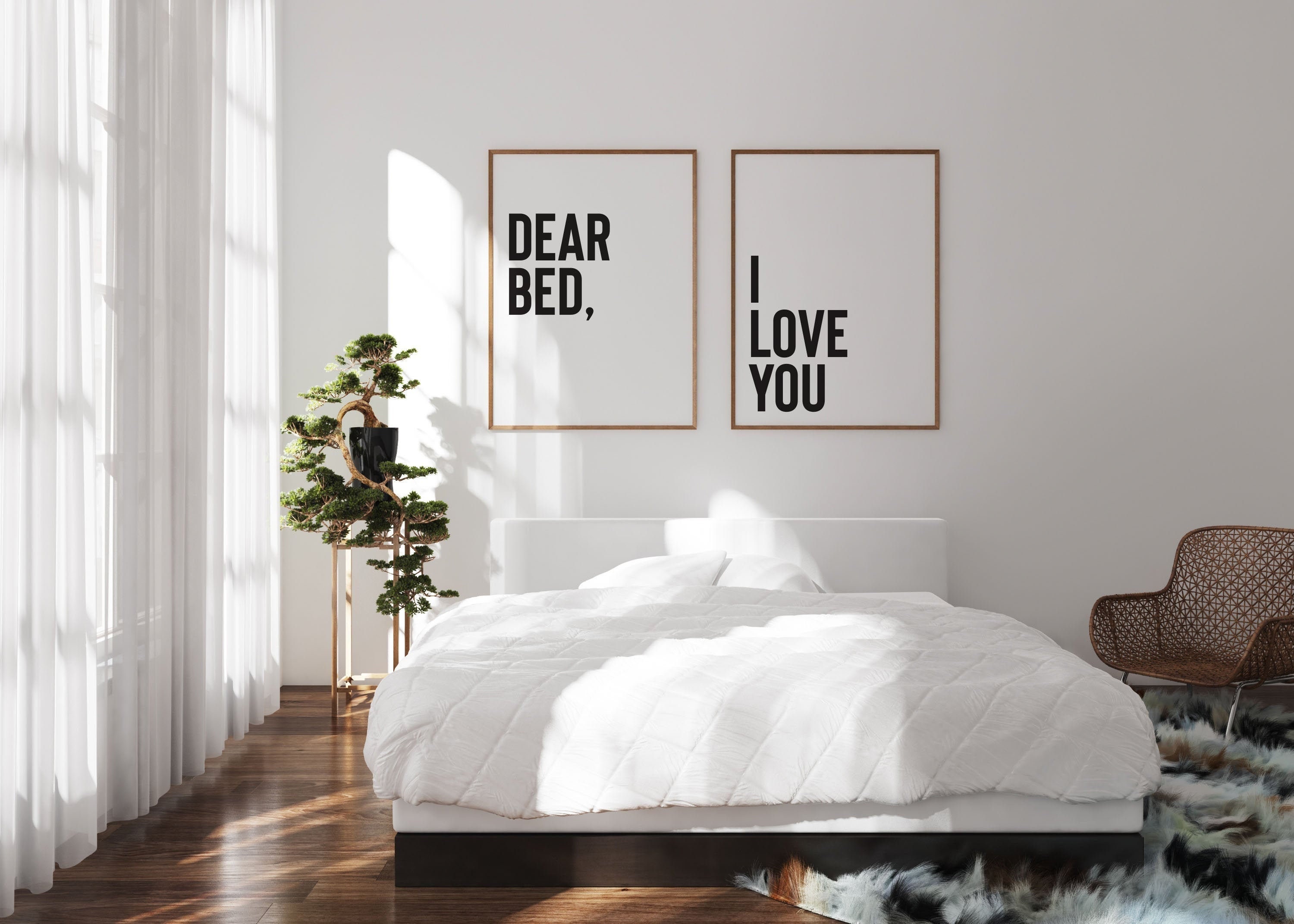 Dear Bed I Love You, Funny Bedroom Wall Art, Bedroom Wall Decor Over ...