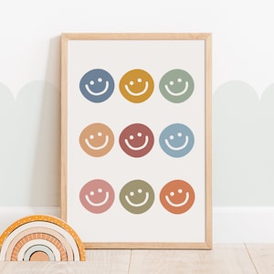 Smiley Face Print, Playroom Wall Art, Kids Wall Decor, Trendy Wall Art ...