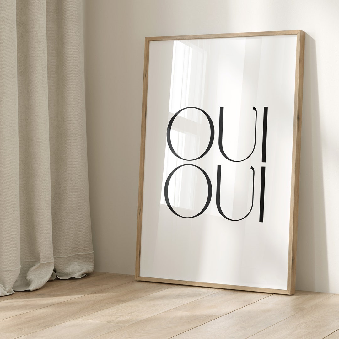 Oui Oui Print, Modern Bathroom Wall Art, French Print, Minimalist ...