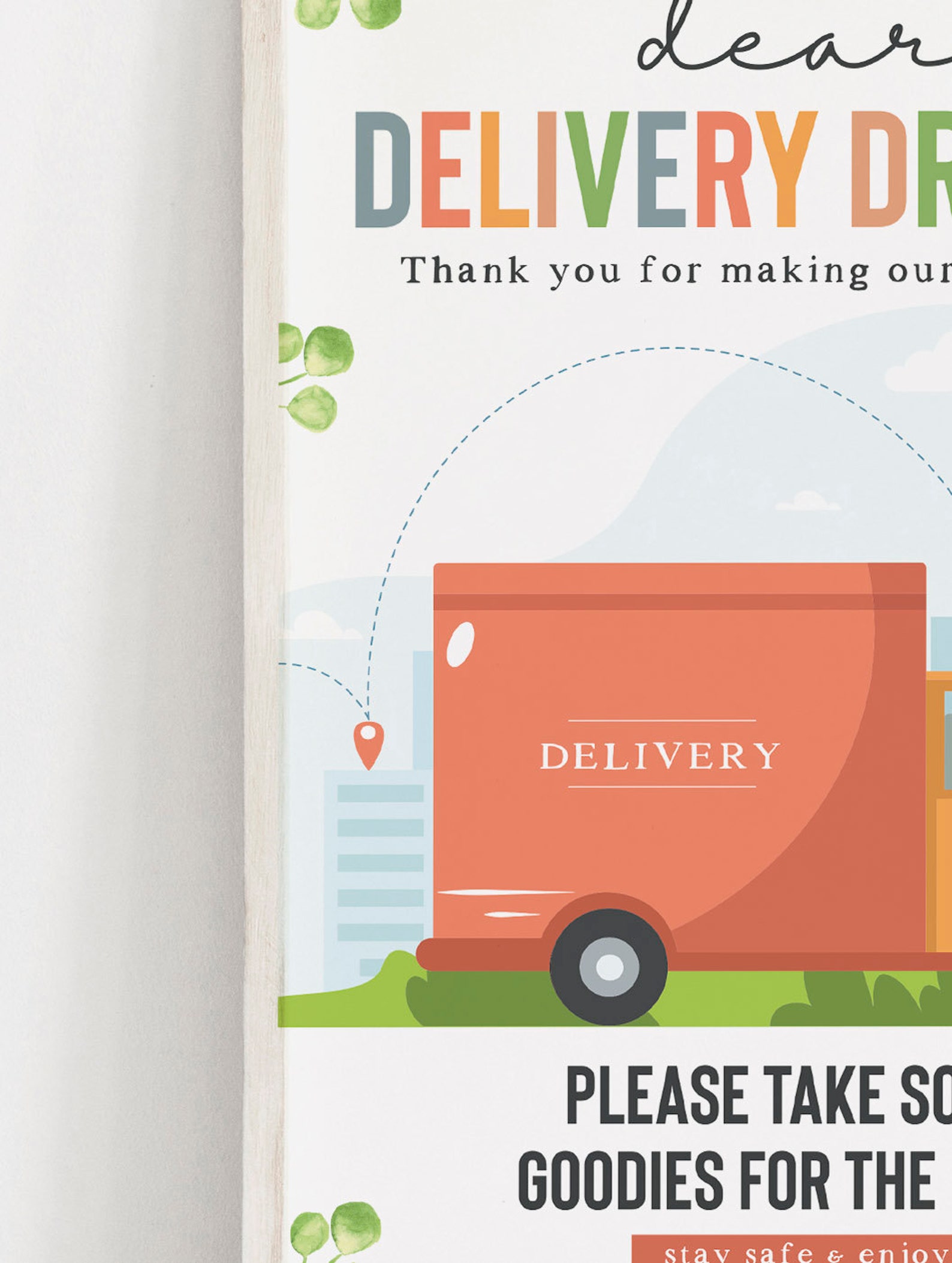 Delivery driver printable Delivery driver snack sign | Etsy