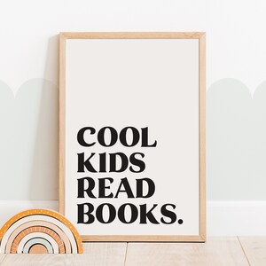 Cool Kids Read Books, Playroom Wall Art, Book Nook Sign, Classroom ...