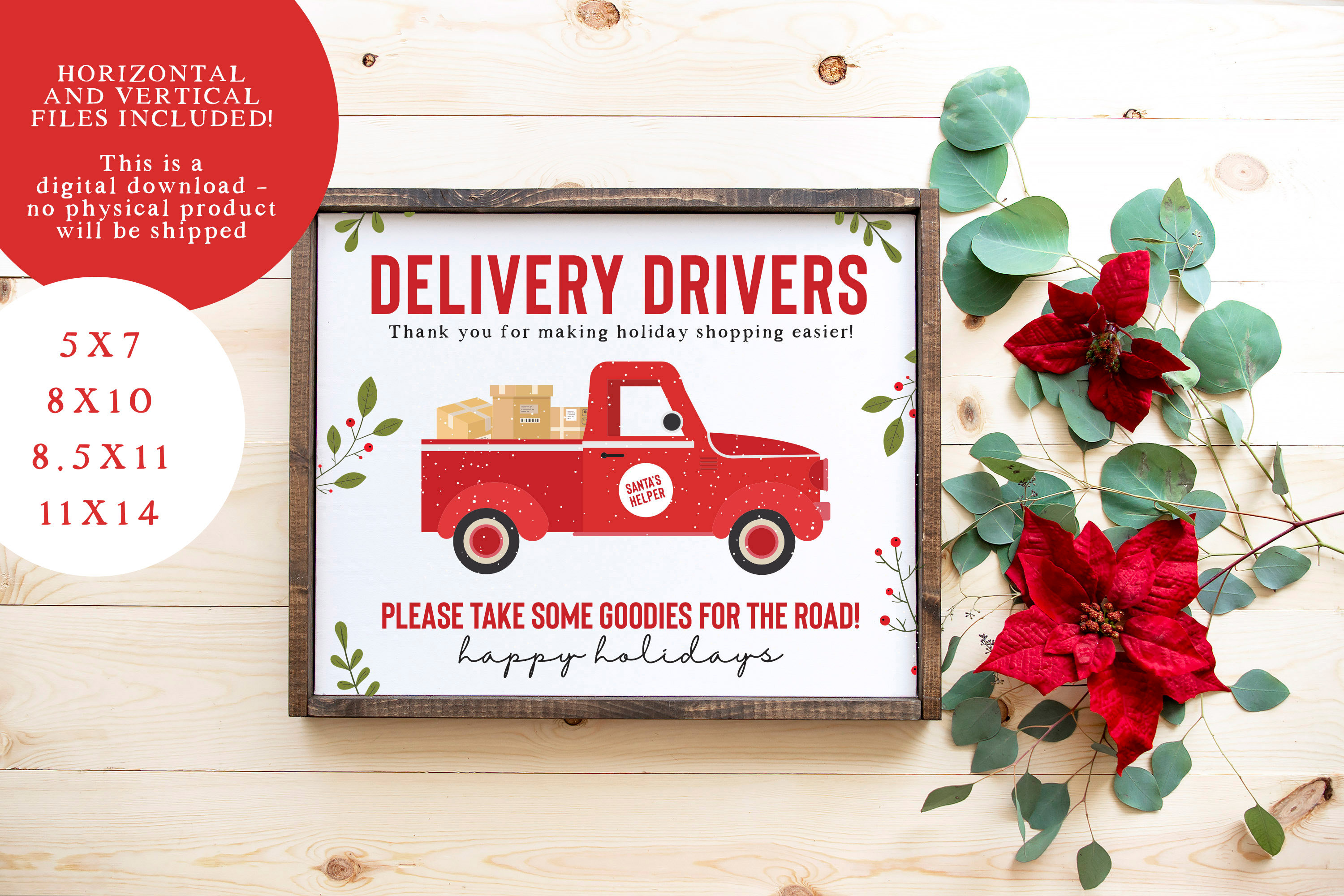 Delivery Driver Thank You Sign Holiday Delivery Snack Sign - Etsy
