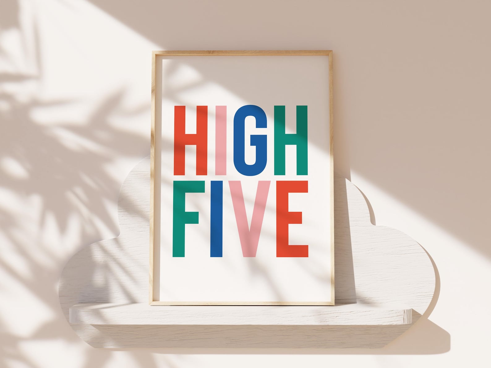 High Five Printable, Playroom Wall Art, Kids Room Wall Decor, Retro ...