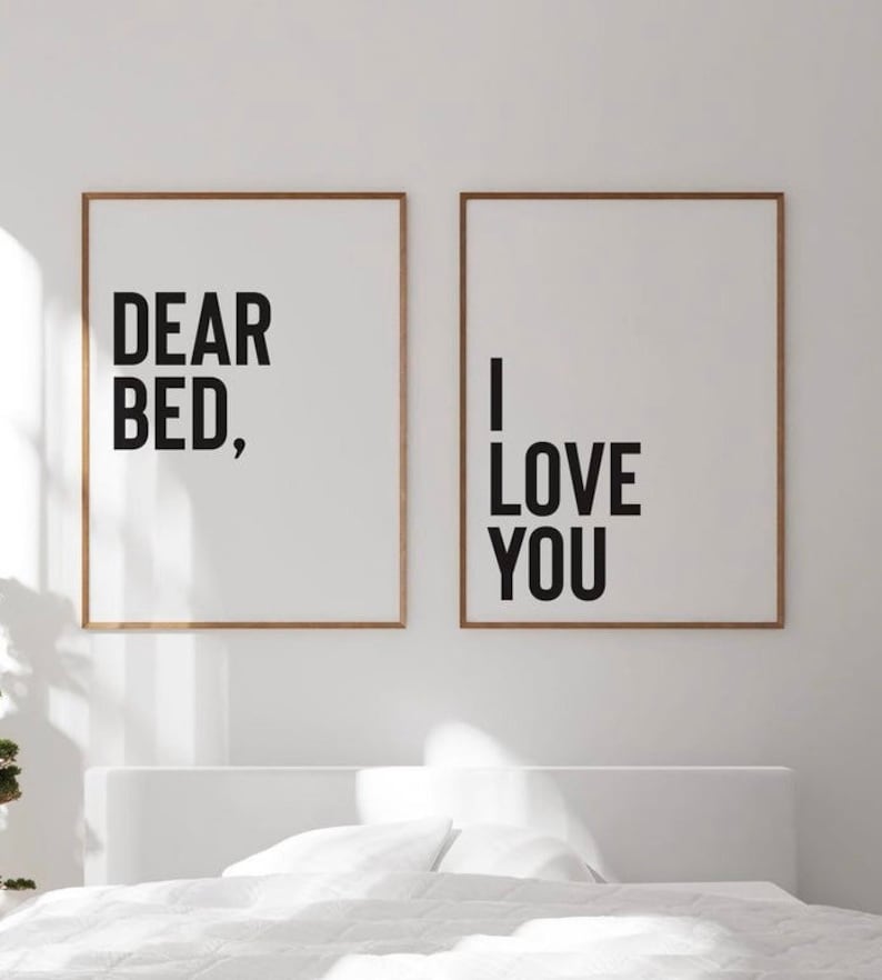 Dear Bed I Love You Funny Bedroom Wall Art Bedroom Wall - Etsy UK