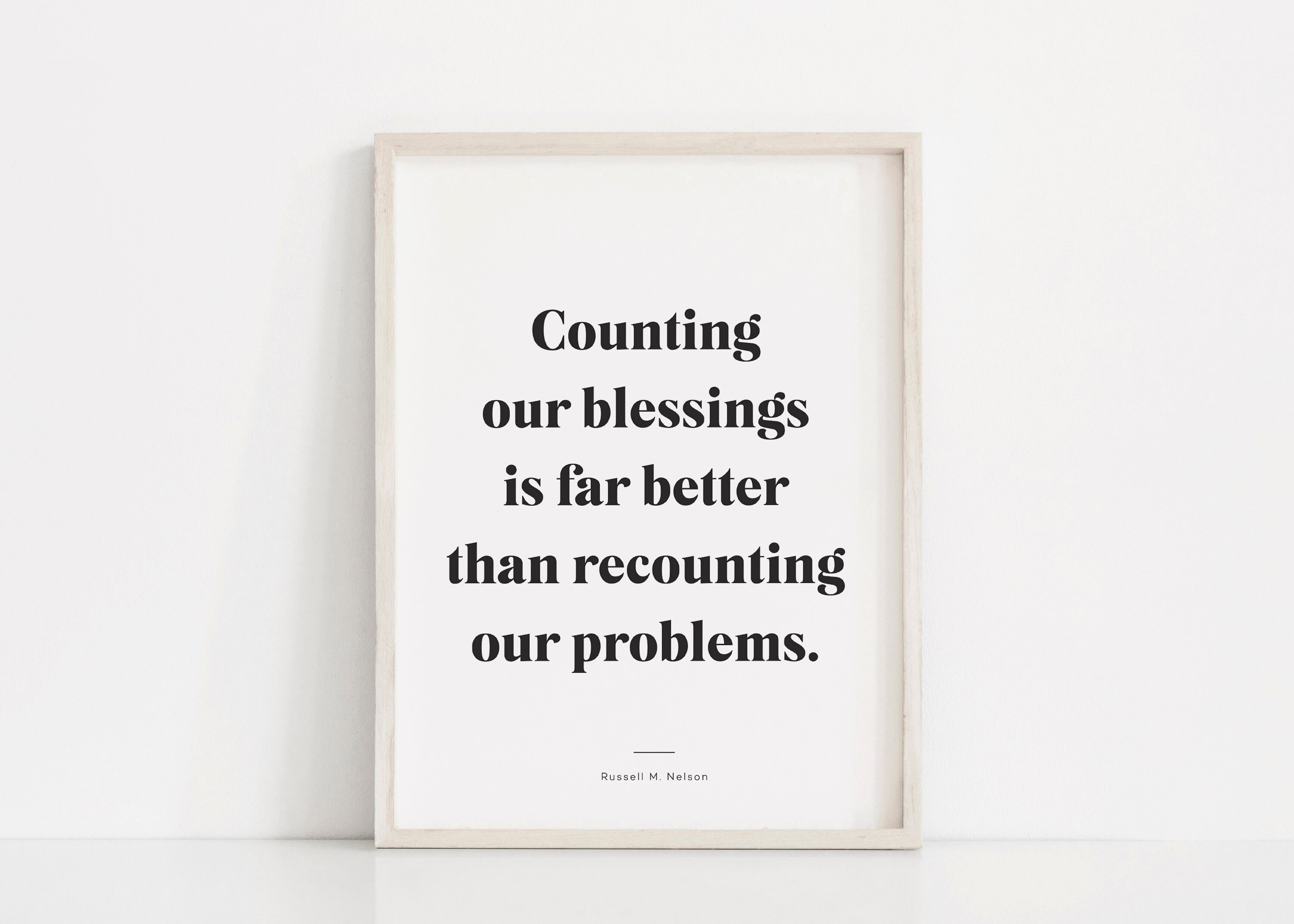 Counting our blessings Russell m nelson quotes Lds art | Etsy