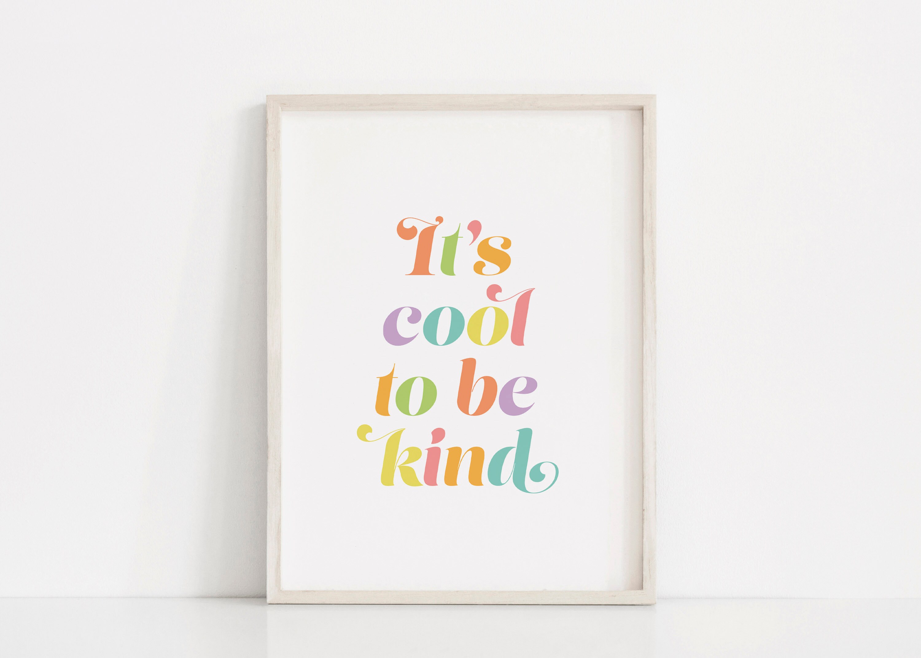 It's cool to be kind print Playroom quote Colorful | Etsy