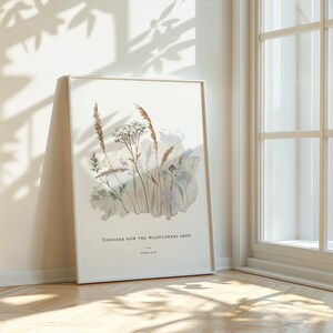 Christian Wall Art, Consider How the Wildflowers Grow, Luke 12 27 Print ...