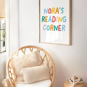 Custom Reading Corner Print, Kids Room Wall Art, Kids Reading Poster ...