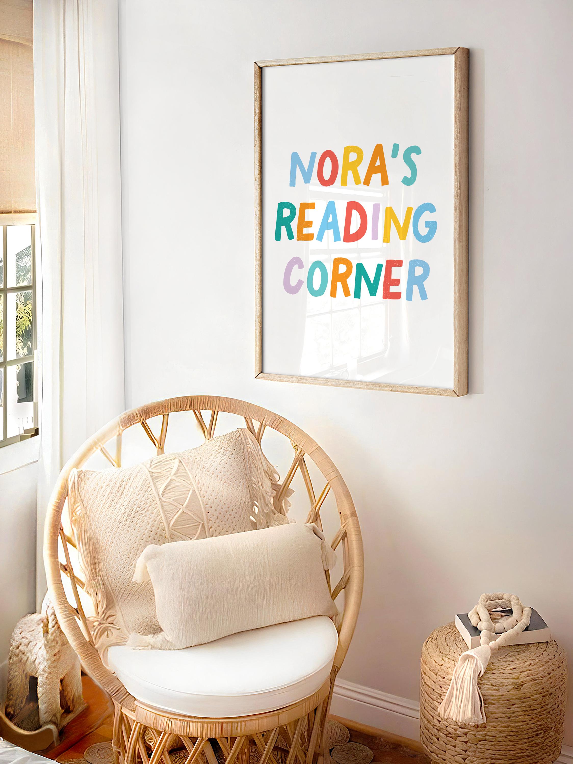 Custom Reading Corner Print, Kids Room Wall Art, Kids Reading Poster ...