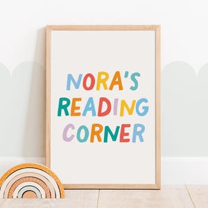 Custom Reading Corner Print, Kids Room Wall Art, Kids Reading Poster ...