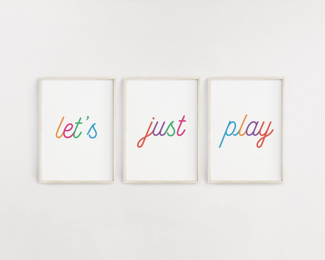 Let's Just Play Playroom Wall Art Set of Three Nursery - Etsy