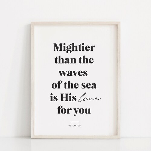 Mightier Than the Waves of the Sea Bible Verse Wall Art Set - Etsy
