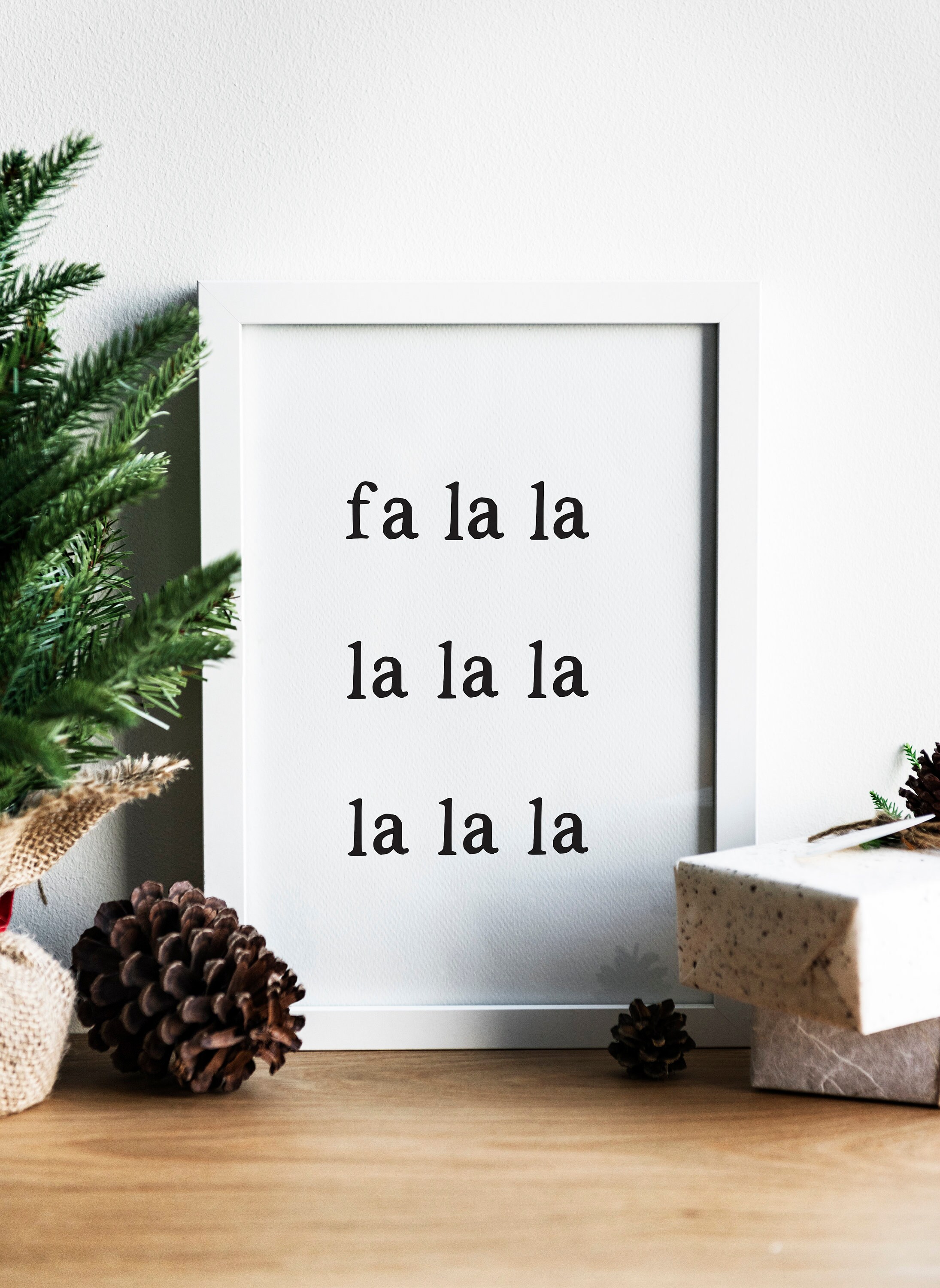 Fa La La La La Sign Boho Christmas Print Modern Christmas - Etsy