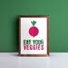 Vegetable Wall Art Eat Your Veggies Print Dining Room Art - Etsy