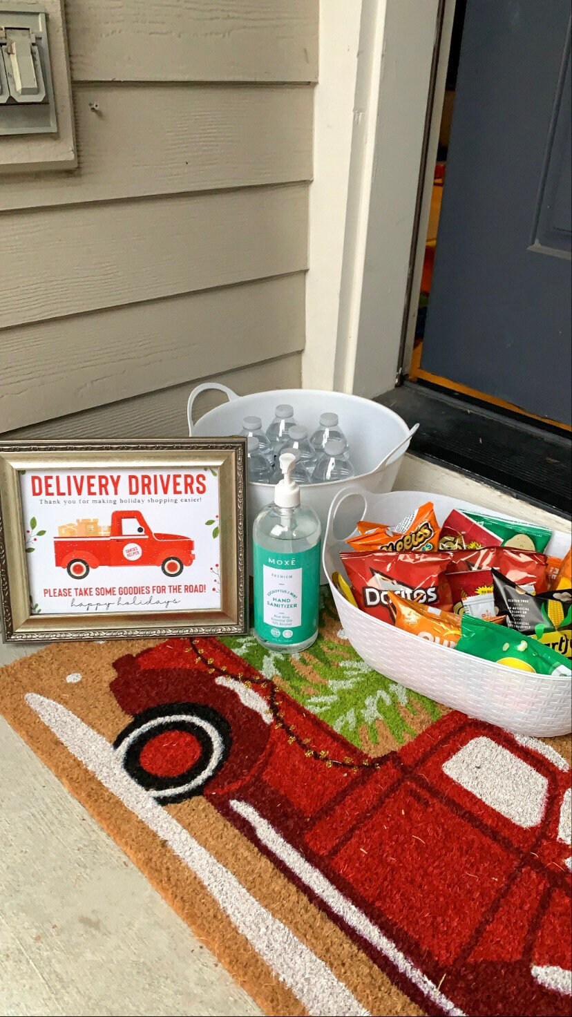 Delivery Driver Thank You Sign Holiday Delivery Snack Sign - Etsy