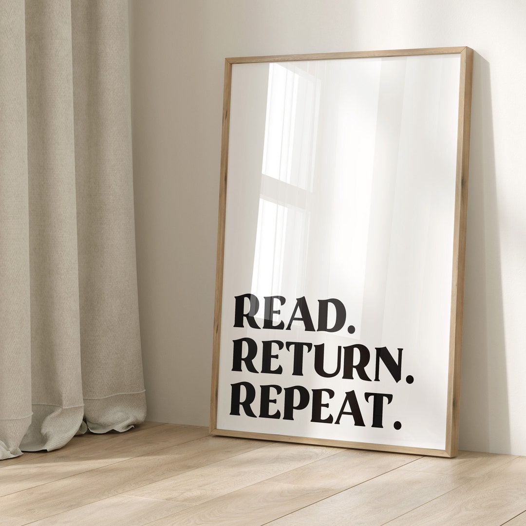 Read Return Repeat Print, Library Wall Art, Reading Print, School ...