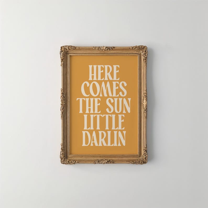 Here Comes the Sun Little Darling Print, Sunshine Nursery Wall Art ...