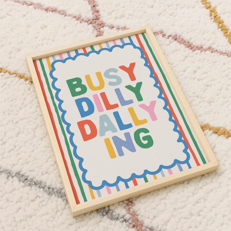Busy Dilly Dallying Wall Art, Kids Playroom Decor, Kids Room Wall Art ...
