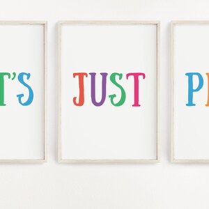 Let's Just Play, Playroom Wall Art, Rainbow Kids Room, Play Poster ...