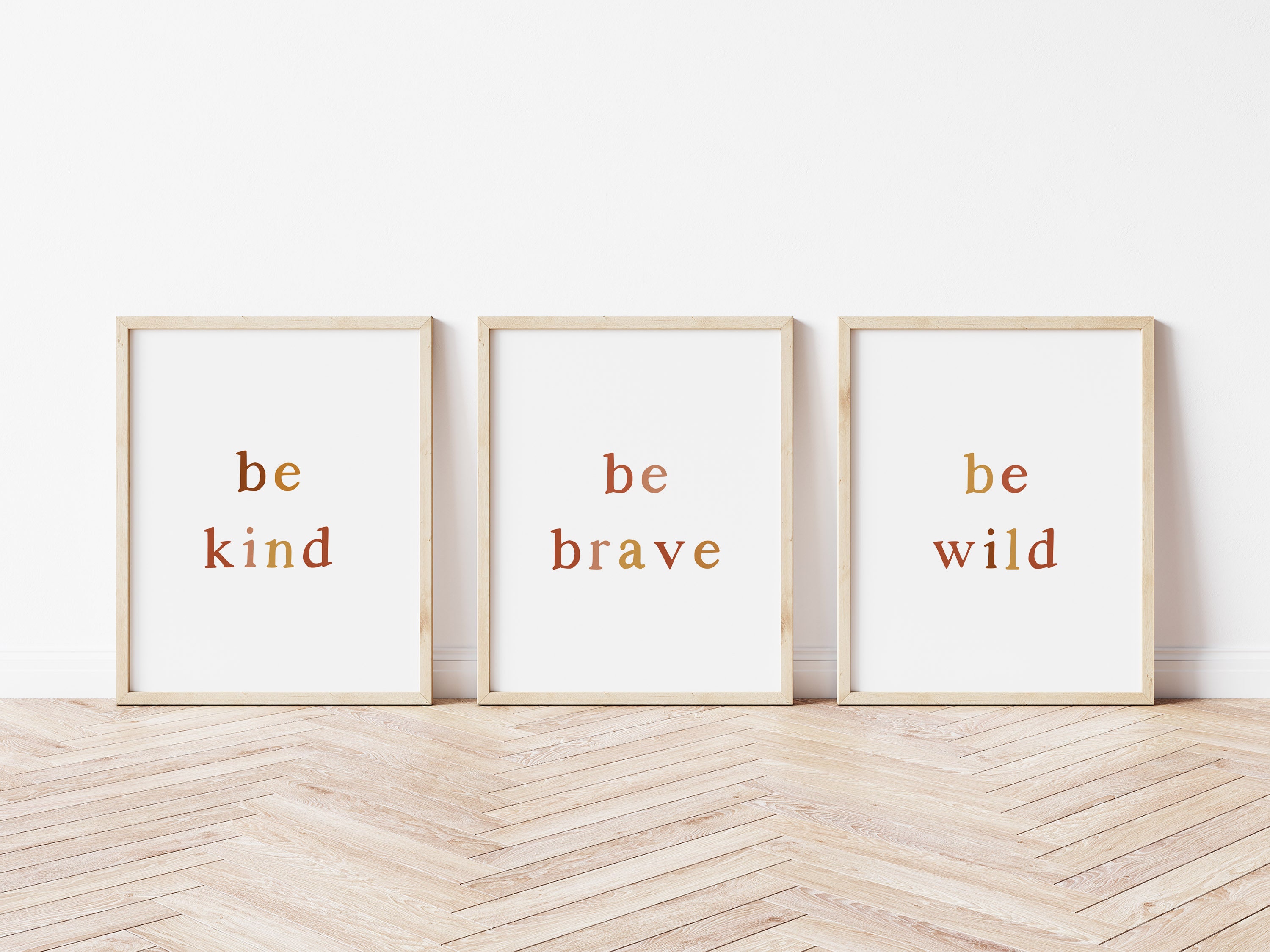 Be Kind Be Brave Boho Nursery Wall Art Neutral Nursery - Etsy
