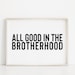 All Good in the Brotherhood Printable, Boys Room Wall Art, Brother ...