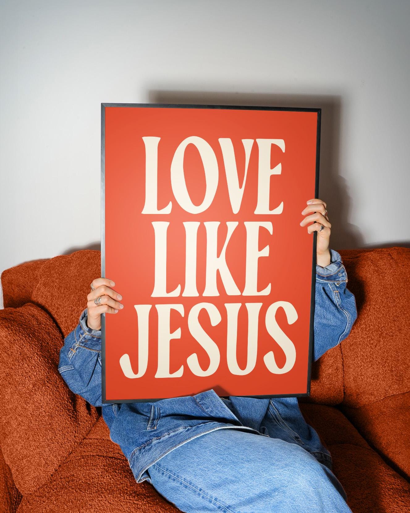 Love Like Jesus Printable, Trendy Christian Wall Art, Retro Christian ...