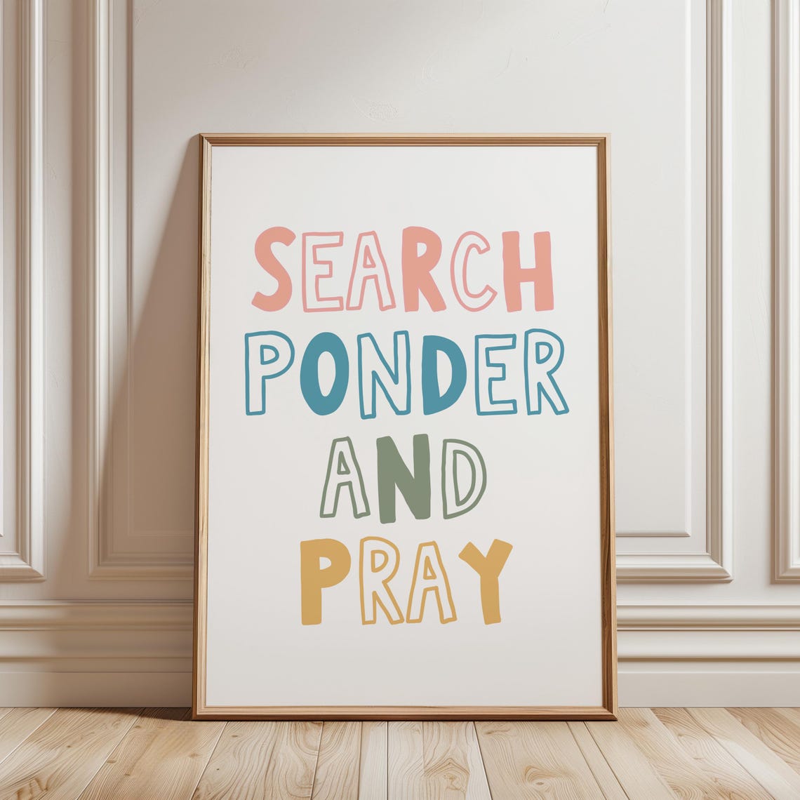 Search Ponder and Pray Print, LDS Wall Art, LDS Primary Print, Latter ...