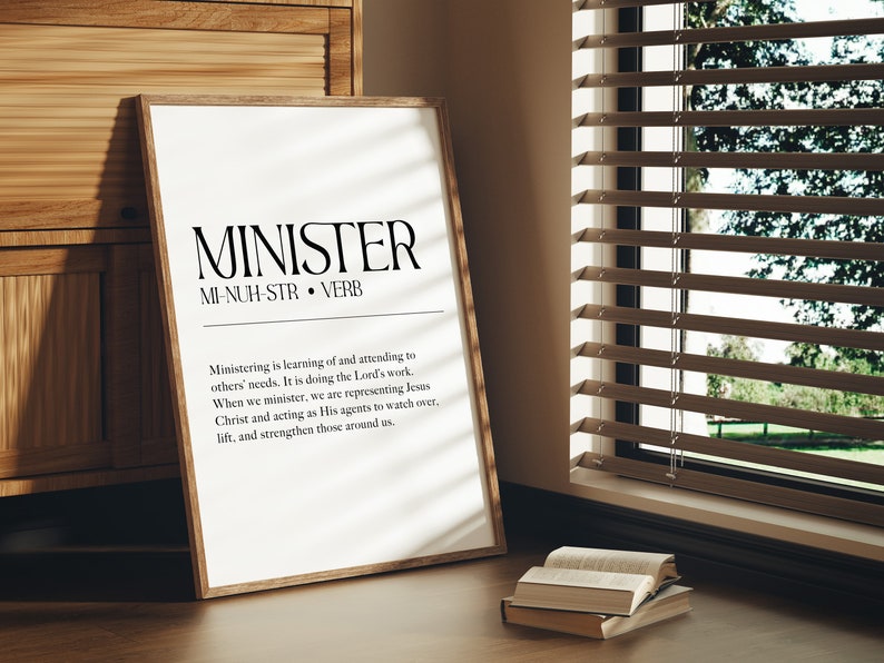 Ministering Definition Print, LDS Wall Art, Relief Society Poster ...