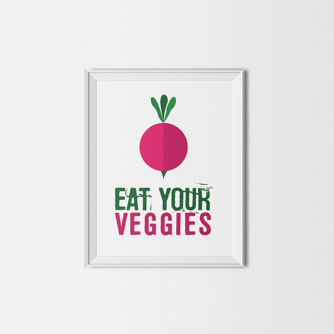 Vegetable Wall Art, Eat Your Veggies Print, Dining Room Art Print, Gift ...