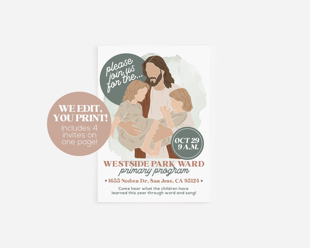 Primary Program Invite 2025, LDS Primary Printable, LDS Primary ...
