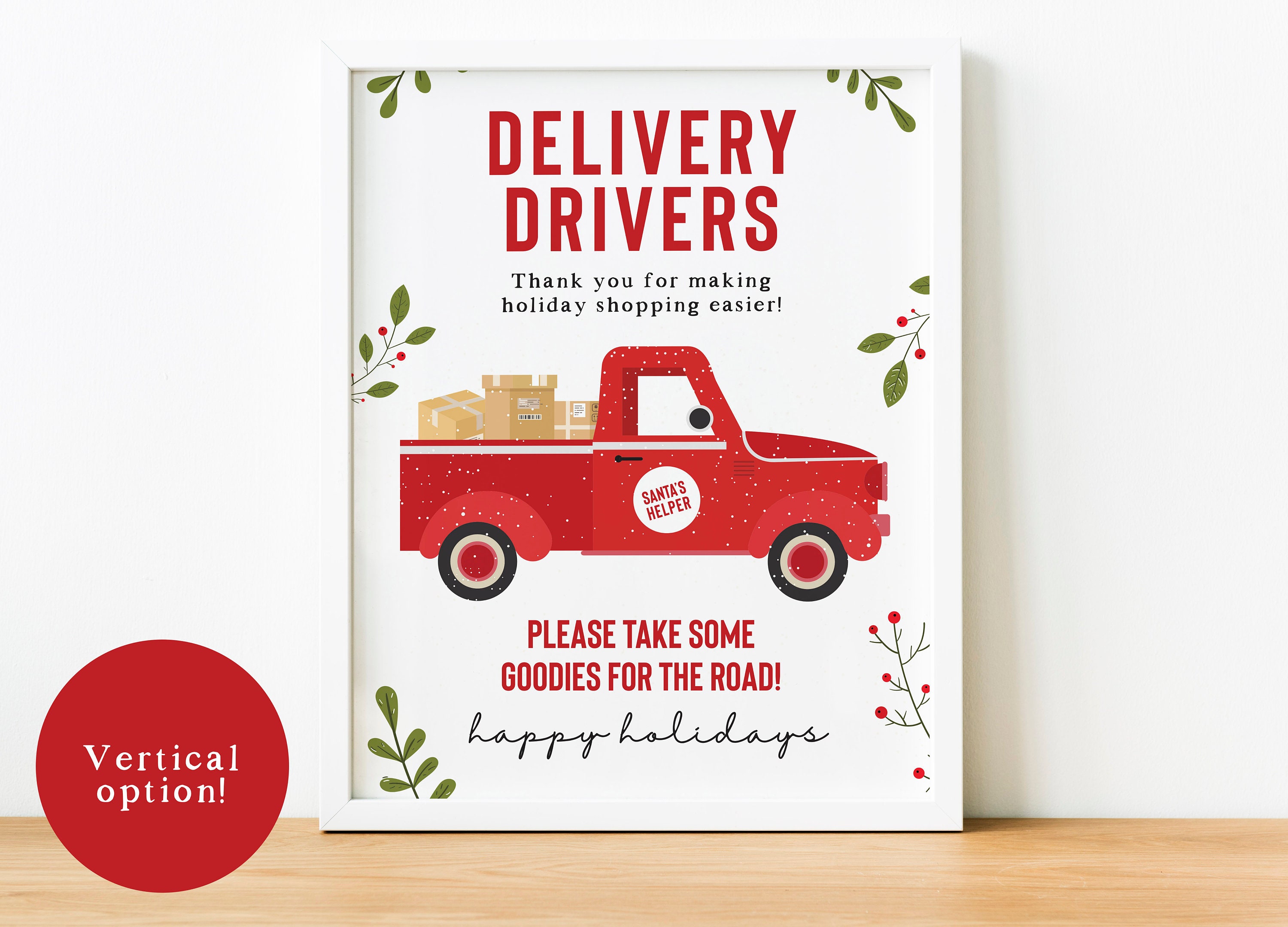 Delivery Driver Thank You Sign Holiday Delivery Snack Sign - Etsy