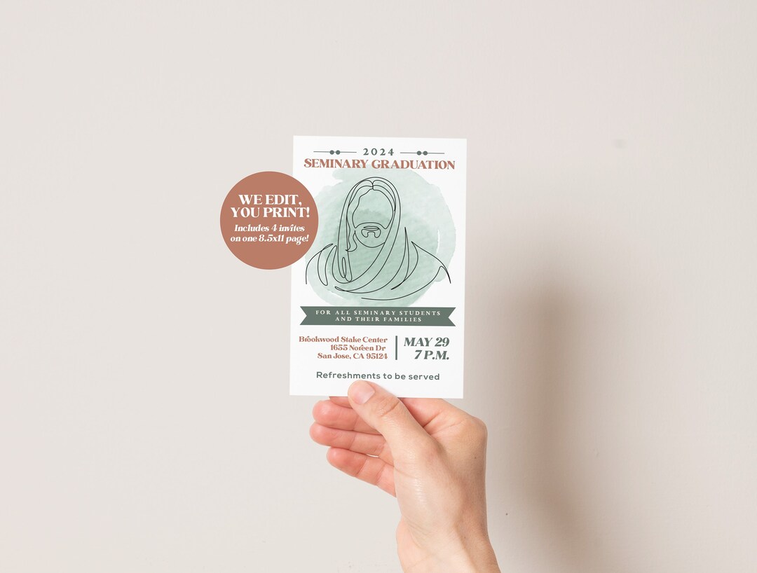 LDS Seminary Graduation Invite, 2024 Grad Invitation, LDS Seminary ...