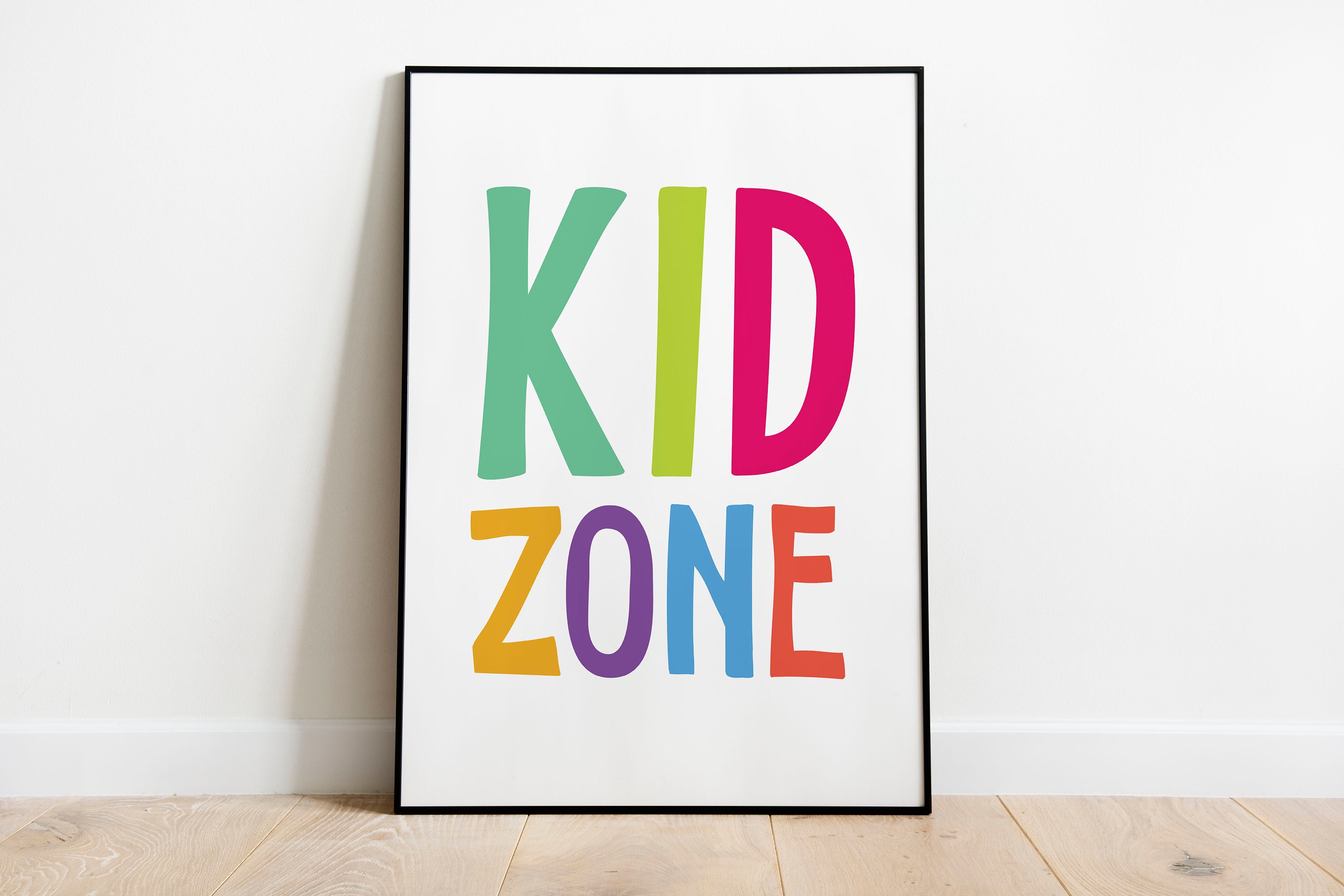 Kid Zone Sign Play Room Art Classroom Art Colorful Kids | Etsy