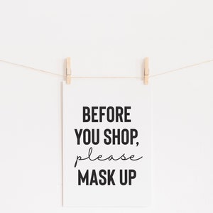 Mask Sign Printable, Wear a Mask Sign, Mask Signs Business, Mask ...