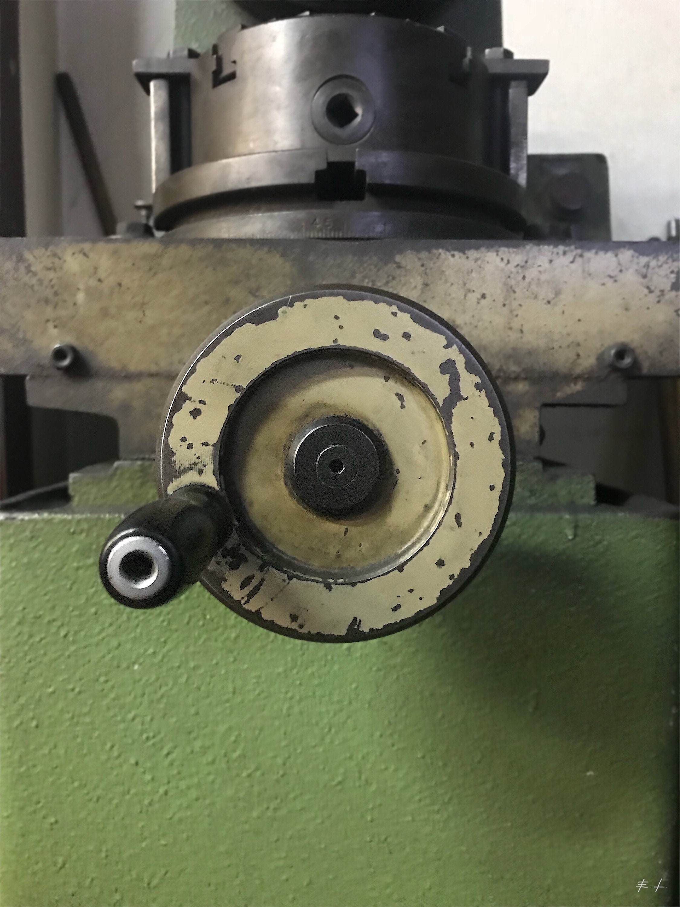 Green Mechanical Lathe, Printable Poster, Photography, Industrial Style ...