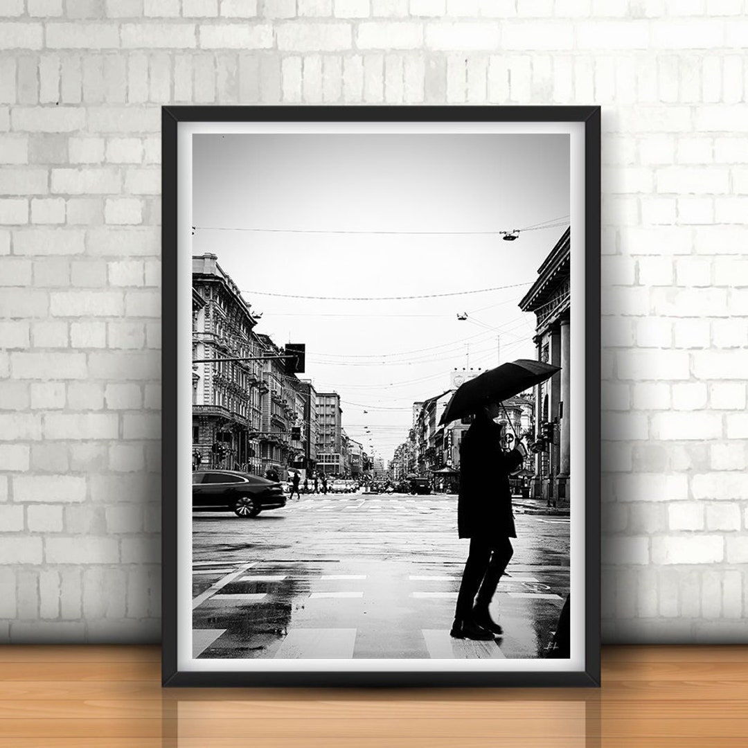 Milan, Italy, Printable Poster, Bw Photography, Art Print, Home Decor ...