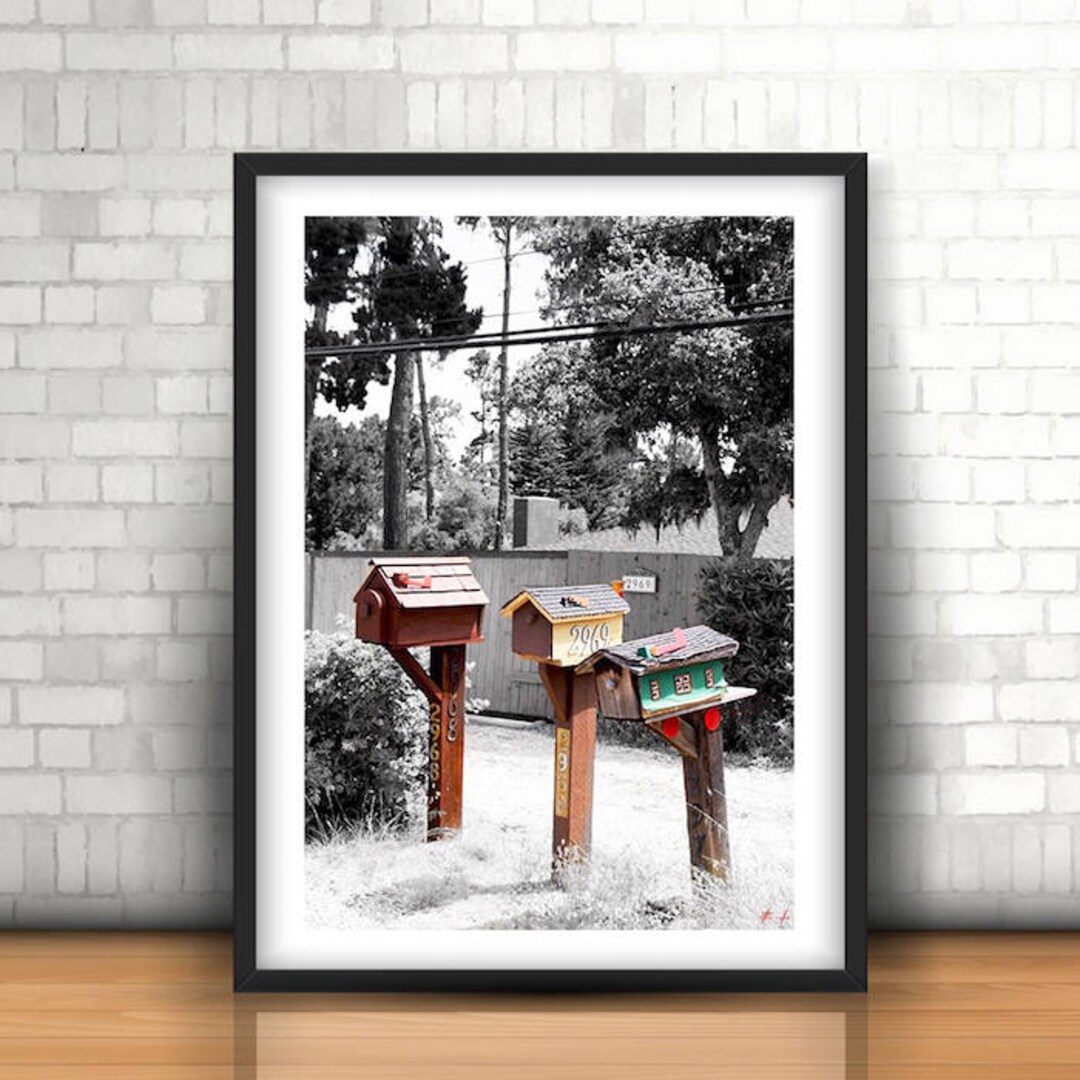 Mailboxes California, Printable Poster, Art Stamp, Photography, Home ...