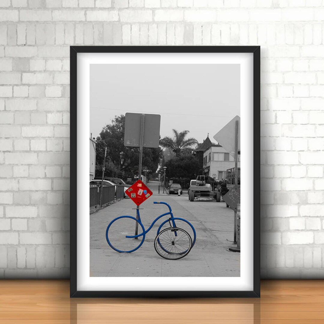 Blu Bike Venice Beach, Printable Poster, California Scene, Photography ...