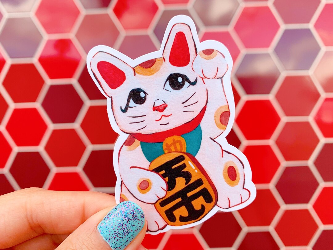 Lucky Cat Sticker - Etsy