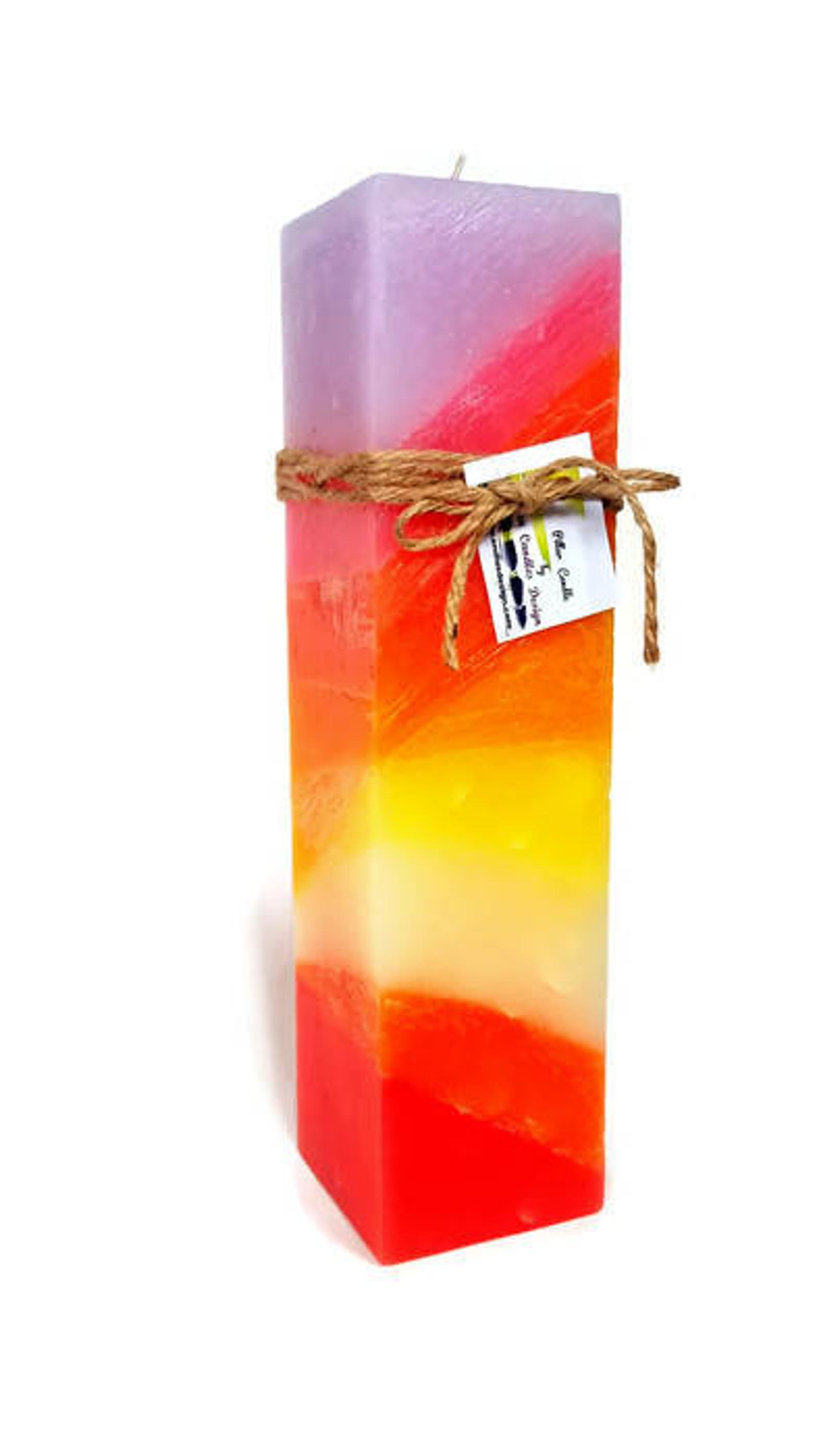 Multi-layered Pillar Tropical Sunset Scented Candle - Etsy
