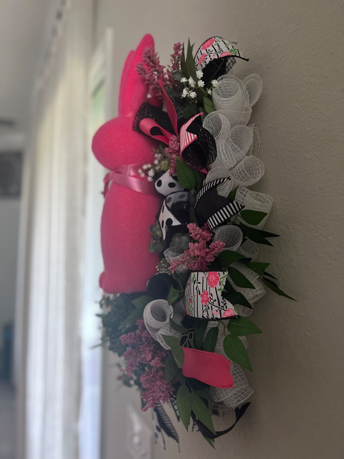 Flocked Easter Bunny Wreath Swag - Etsy