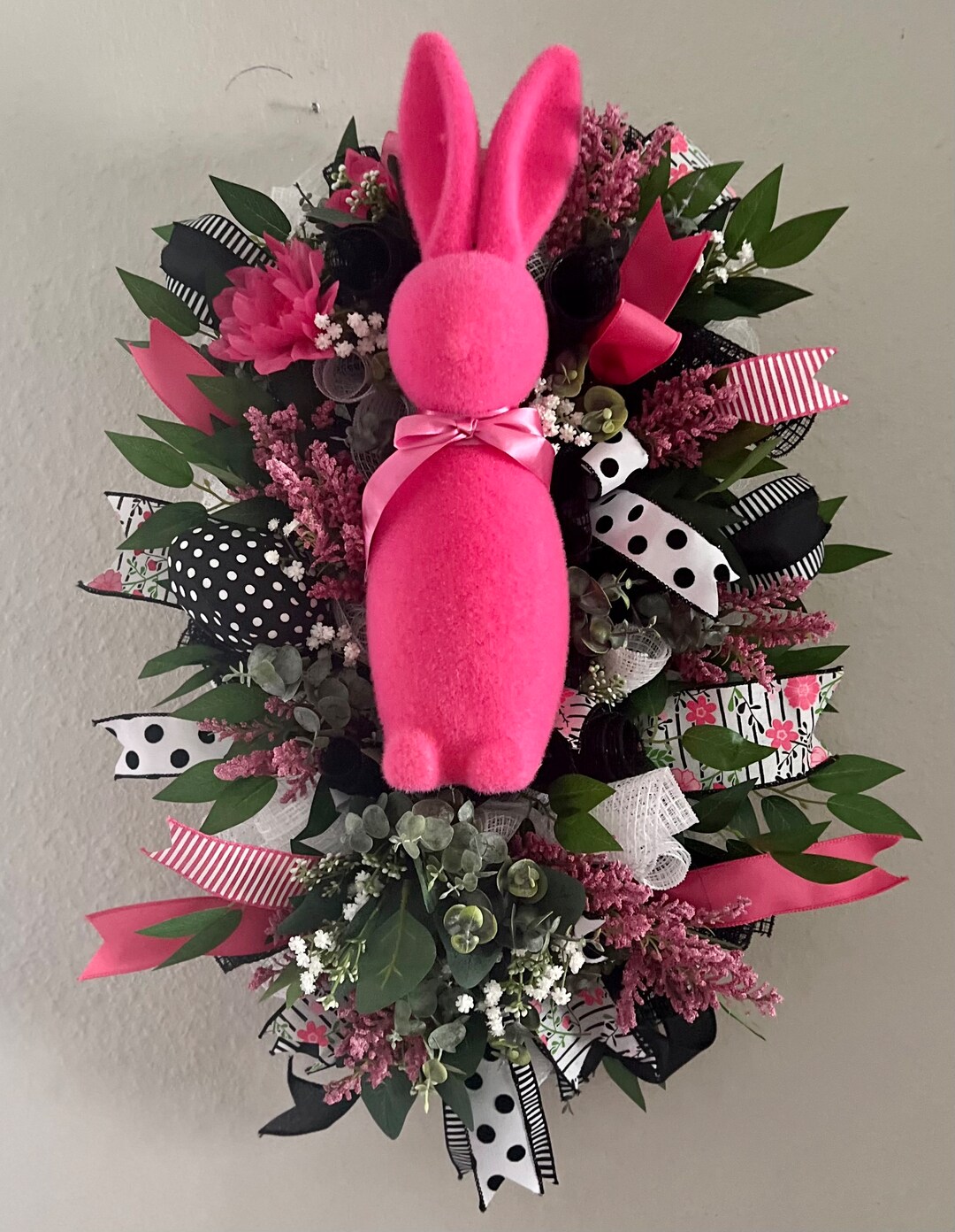 Flocked Easter Bunny Wreath Swag - Etsy